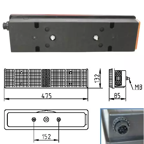 Piloto trasero izquierdo conector lateral sin luz matricula GPC15176 ...